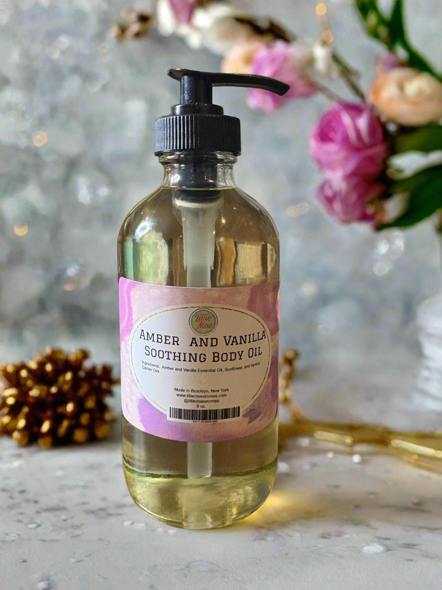 Amber and Vanilla Soothing Body Oil – Lillie Mae Handmade Aromatherapy ...